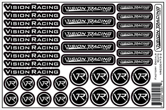 Vision Racing Factory Decal Sheet White